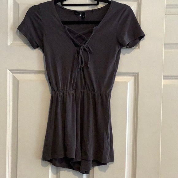 Derek Heart | Pants & Jumpsuits | Gray Romper | Poshmark